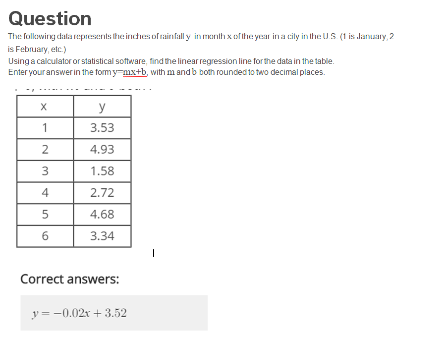 (Answered) MATH399N Week 8 Assignment: Linear Regression Equations and Application - Chartered ...