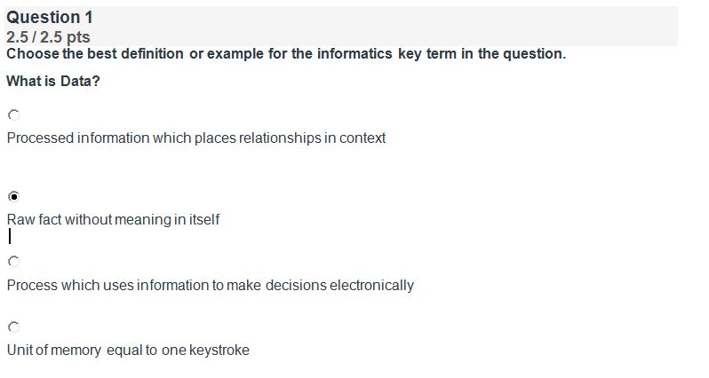 (Answered) NR512 Week 2: Informatics Key Terms Quiz - Chartered Tutorials